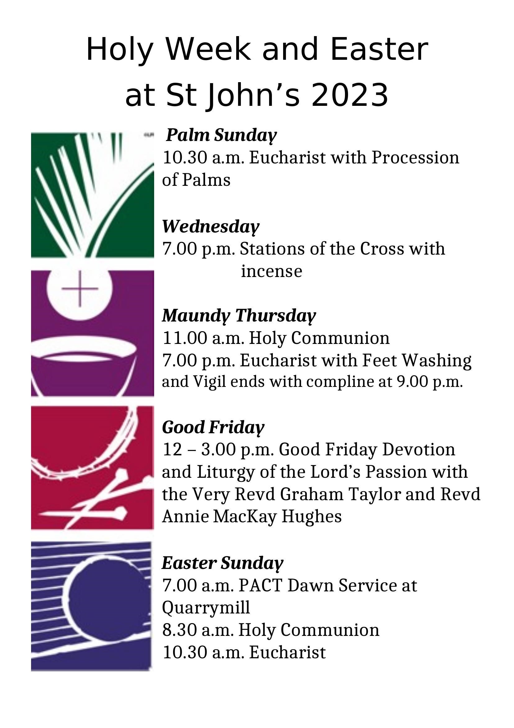 Holy Week and Easter at St John’s 2023 - St John the Baptist
